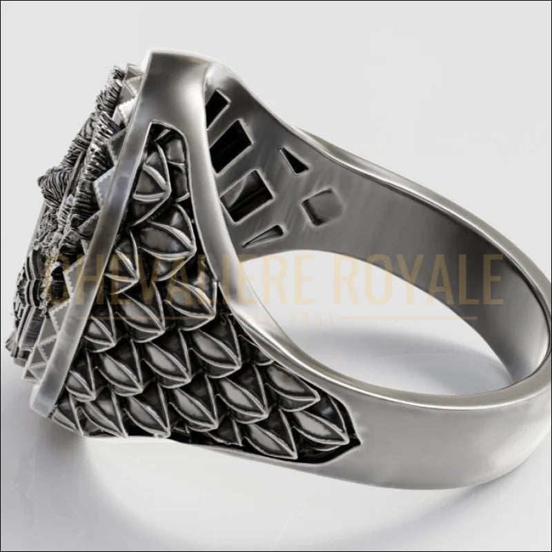 Chevalière homme argent massif Archange St Michel – Chevalière Royale