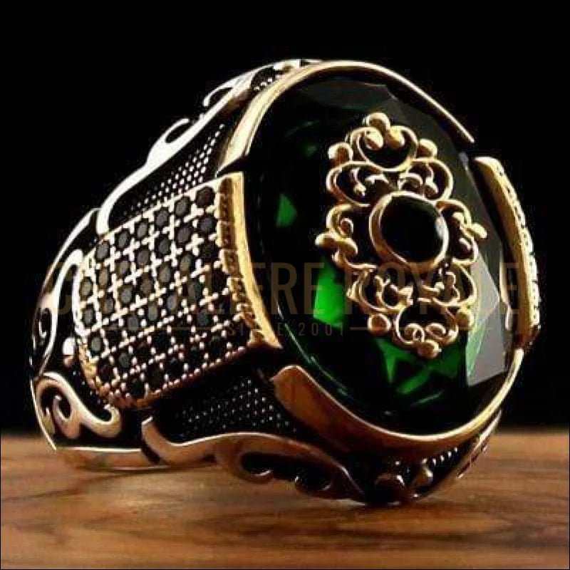 chevaliere-homme-en-argent-design-ottoman-zircon-bleu-rouge-et-vert-483 ...