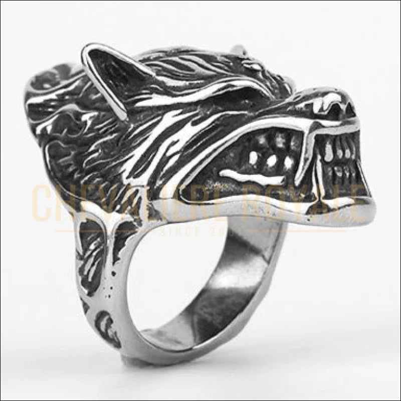 Grosse chevalière loup la protection des dieux – Chevalière Royale